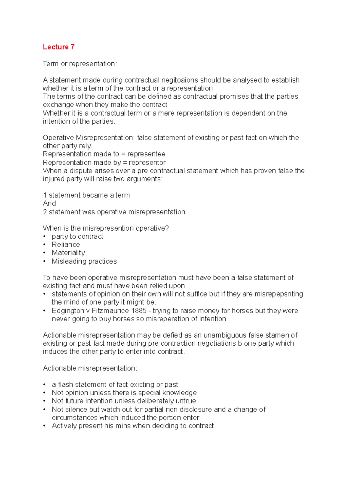 Lecture 7: Distinguishing Terms from Representations in Contracts - Studocu