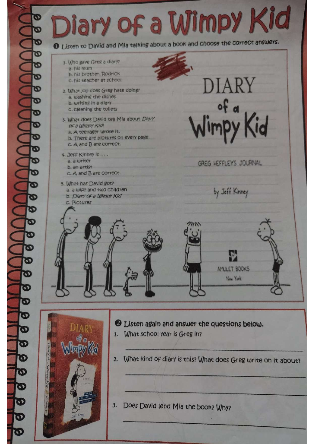 Diary of a Wimpy Kid: Discussion Questions and Answers - Studocu