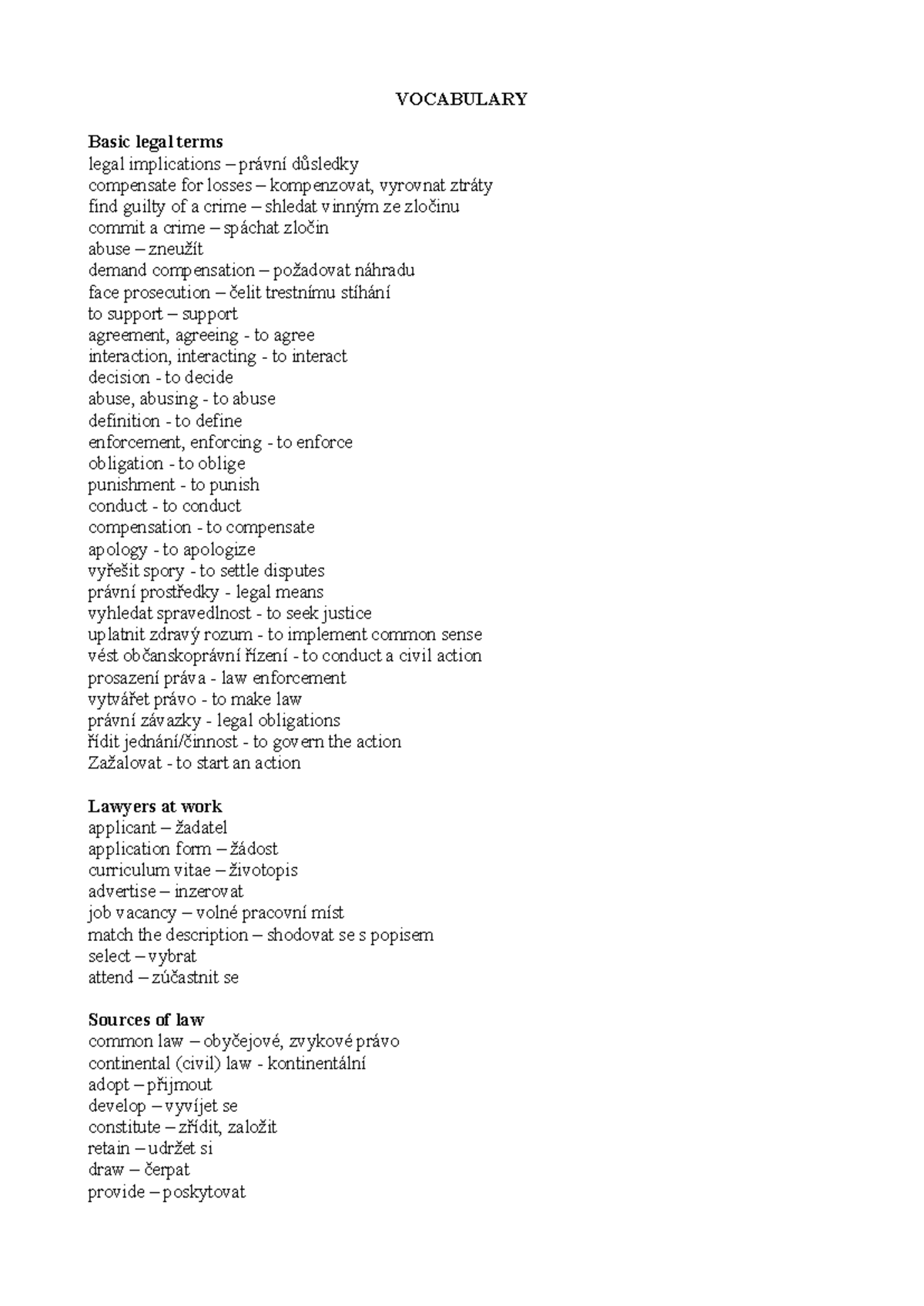Legal Vocabulary: Key Terms and Concepts for Law Students - Studocu