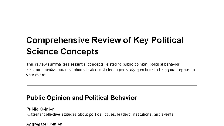 American Government (POL 101) Final Exam Review: Key Concepts & Questions - Studocu