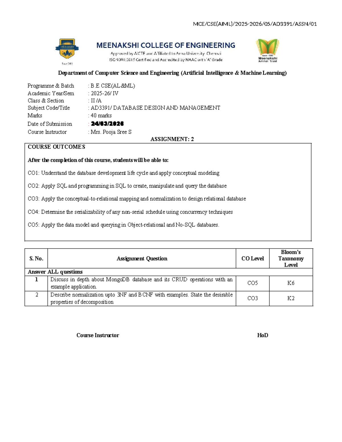 Assignment 2: Database Design & Management (DDM) Notes - Studocu
