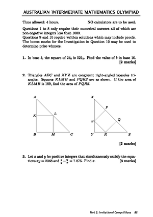 Maths AIMO - Grade: 9 - Secondary School - Studocu