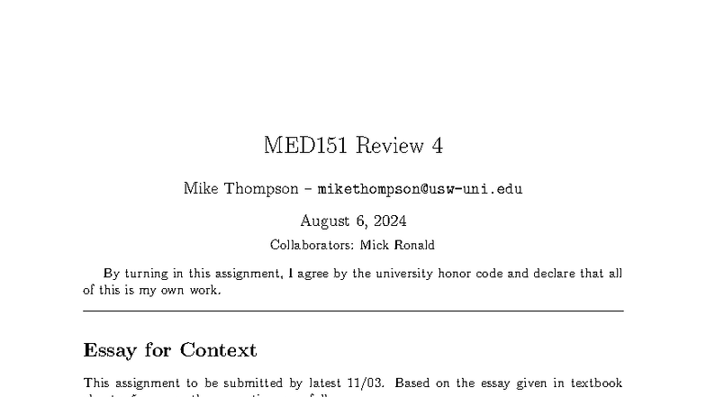 MED151 Final Exam Review 4 - Practical Applications in Medicine - Studocu