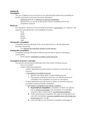 Gen Ecol Fall 2024 Lecture Syllabus V 1 - Syllabus for General Ecology ...