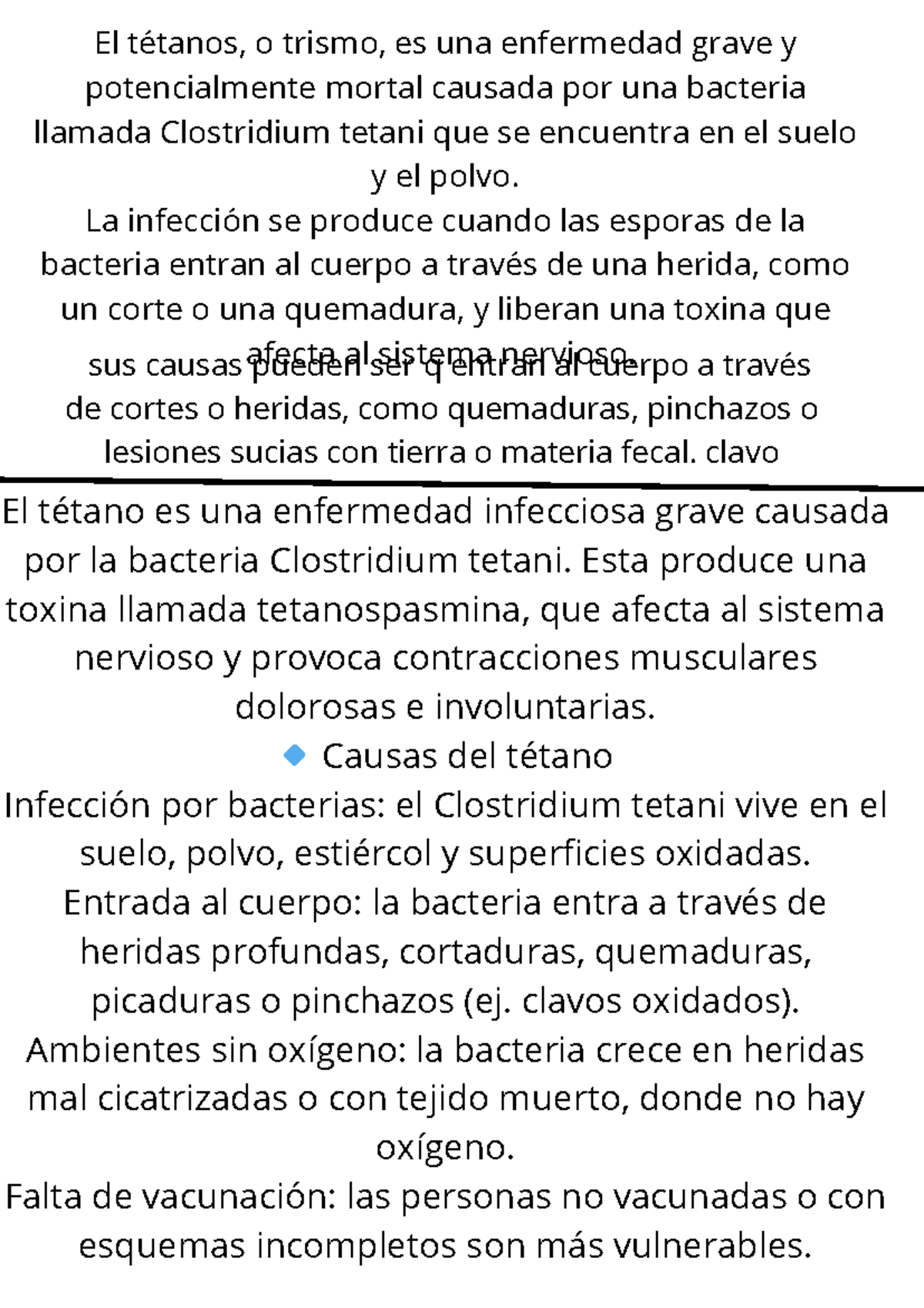 Estudio sobre el Tétano: Causas y Efectos de Clostridium tetani - Studocu