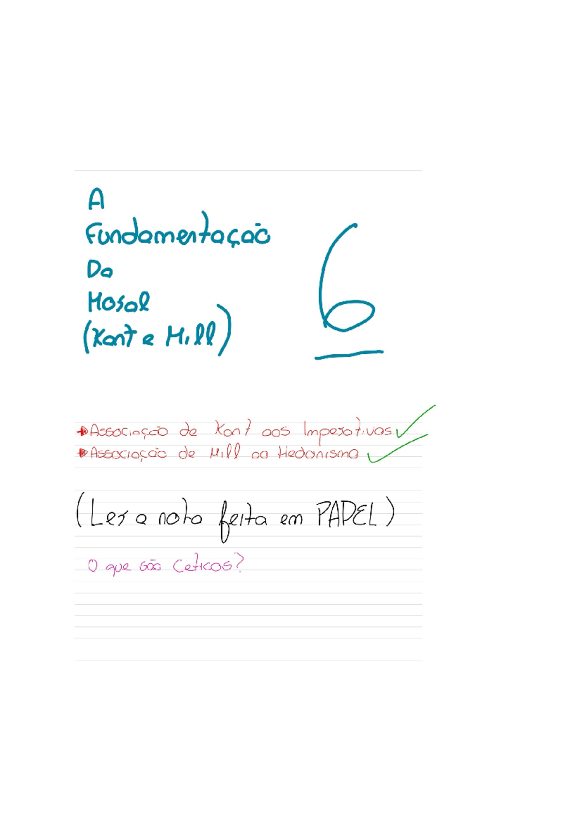 A Fundamentação da Moral: Kant e Mill em Debate (COS) - Studocu