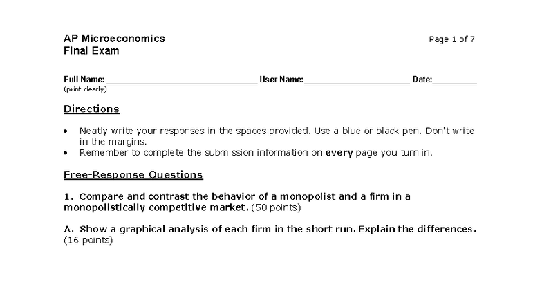 AP Microeconomics Final Exam Review: Monopolies & Market Structures ...