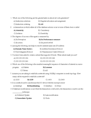 Computer Science and Engineering Exit Exam Blueprint - Ministry of ...