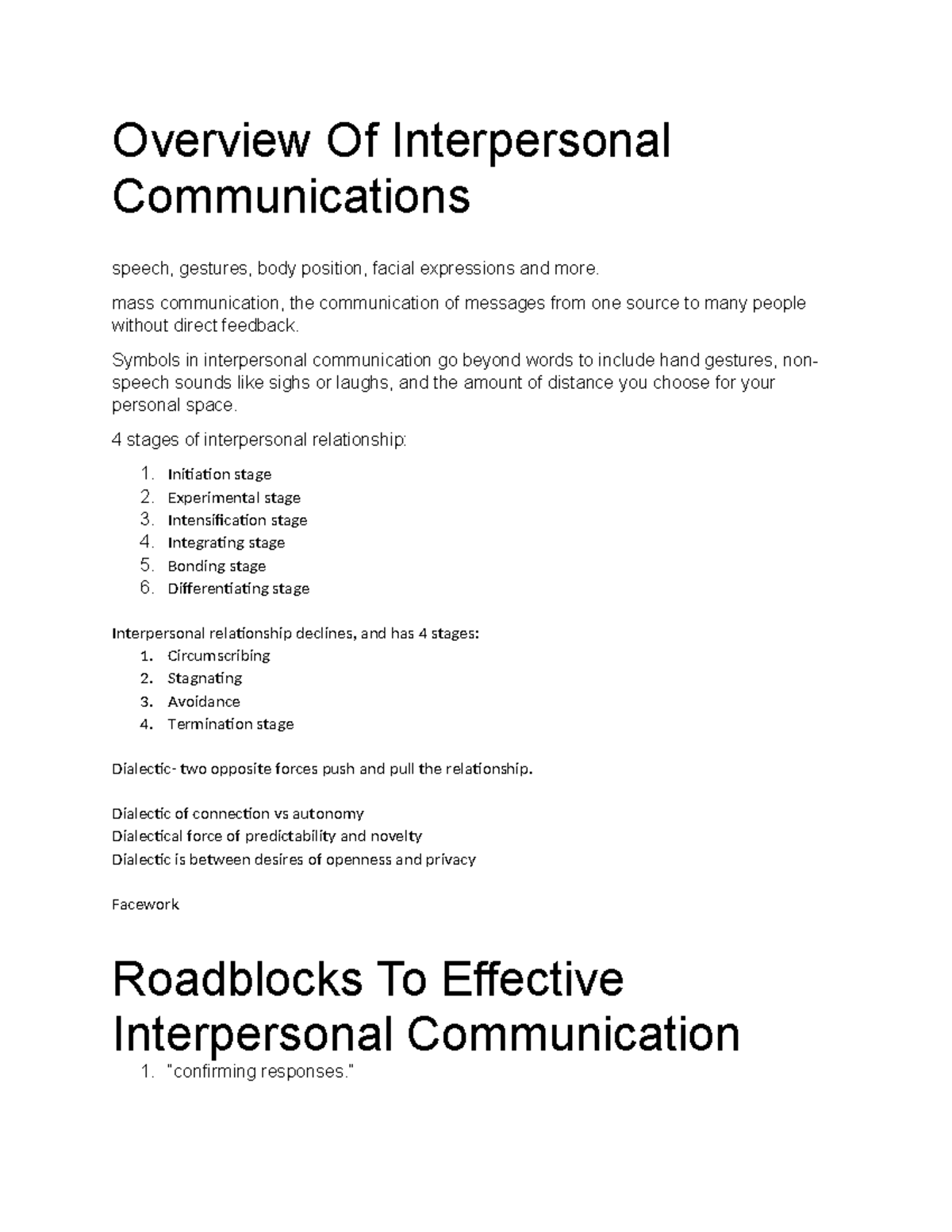 Interpersonal Communications Overview: Stages, Barriers, and Techniques ...