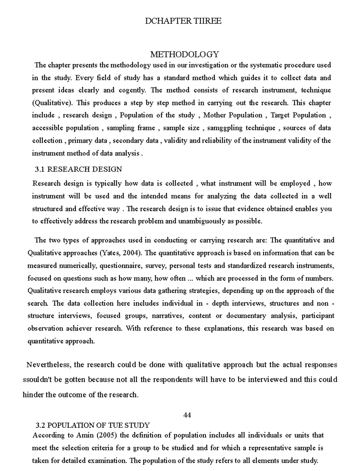 DCHAPTER THREE: METHODOLOGY IN INTERNSHIP REPORT - Studocu