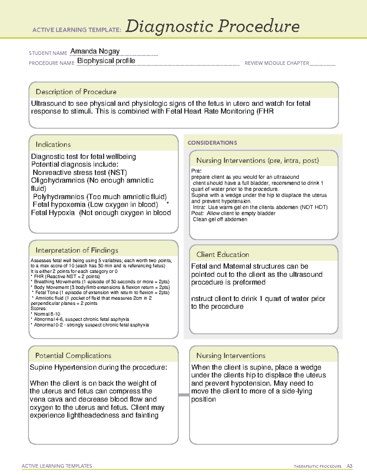 Biophysical profile - ATI basic concept sheet - ACTIVE LEARNING ...
