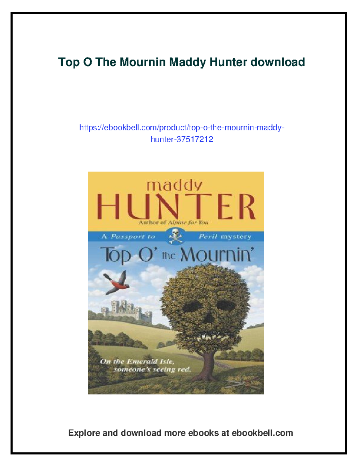 Top O' The Mournin: Maddy Hunter - Downloadable eBook Guide - Studocu