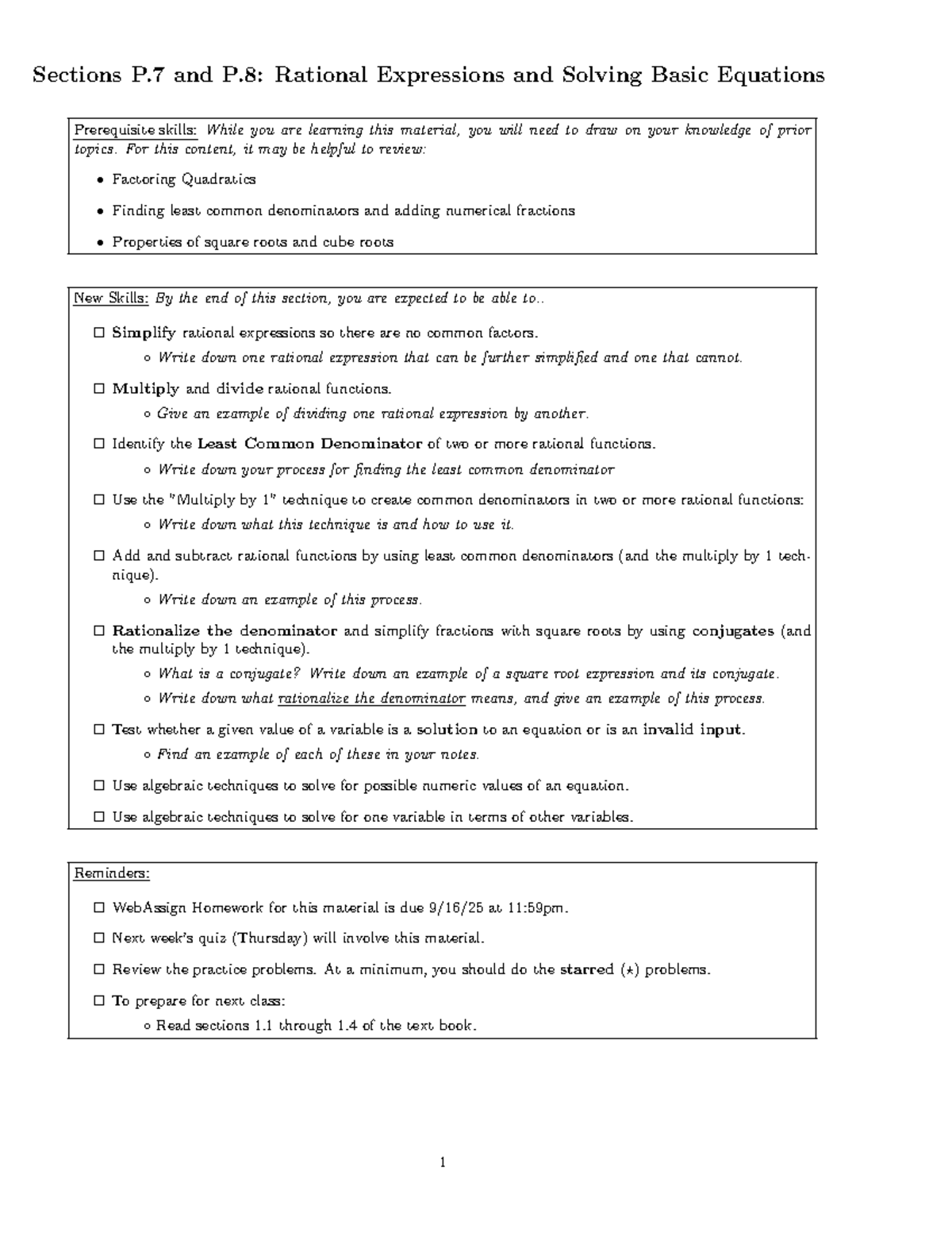 Rational Expressions & Basic Equation Techniques - MATH 101 - Studocu