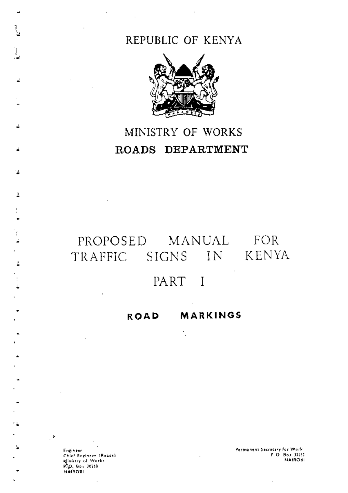 Proposed Manual for Traffic Signs: Road Markings (Part I) - Studocu