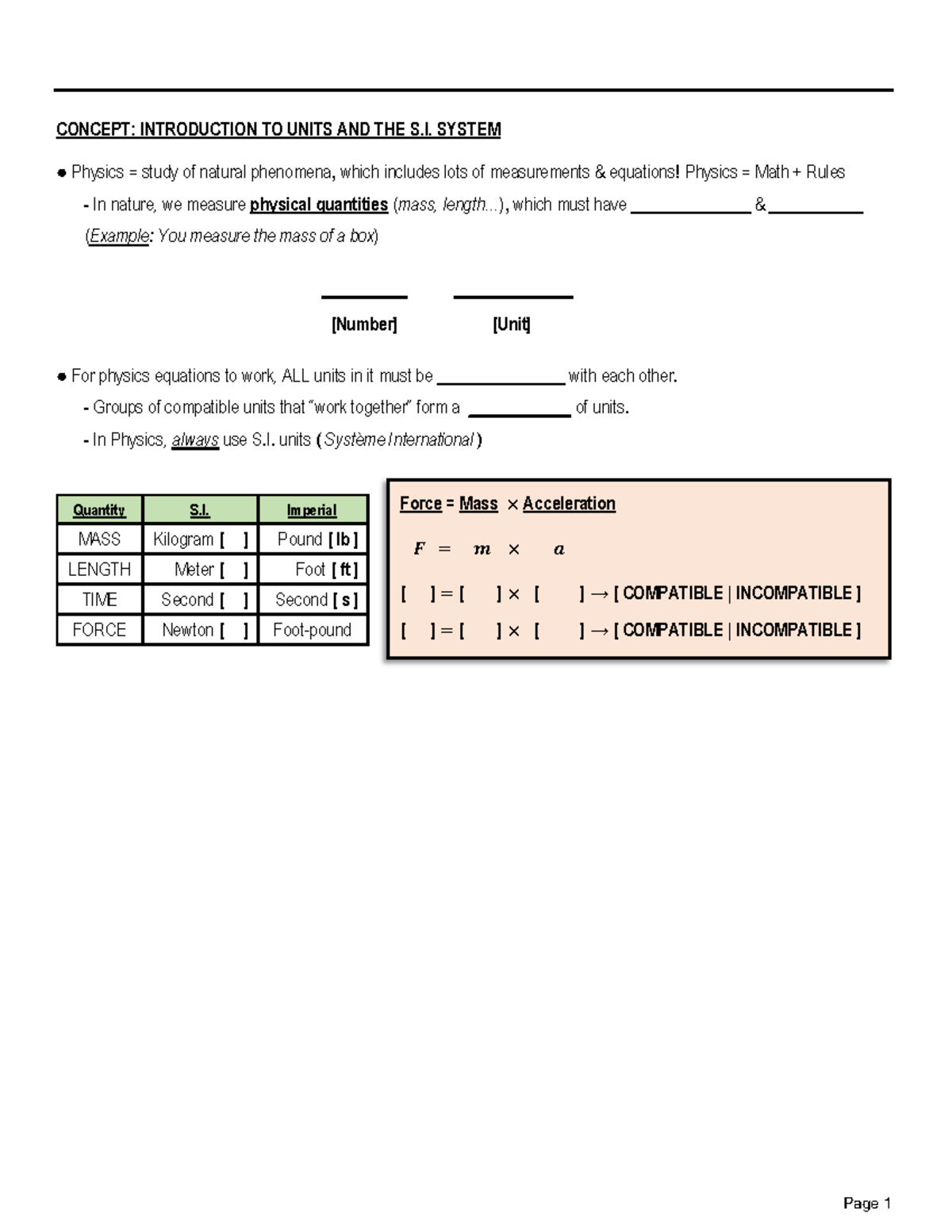 Ch.1 - Units and Measurements: Introduction to S.I. System in Physics ...