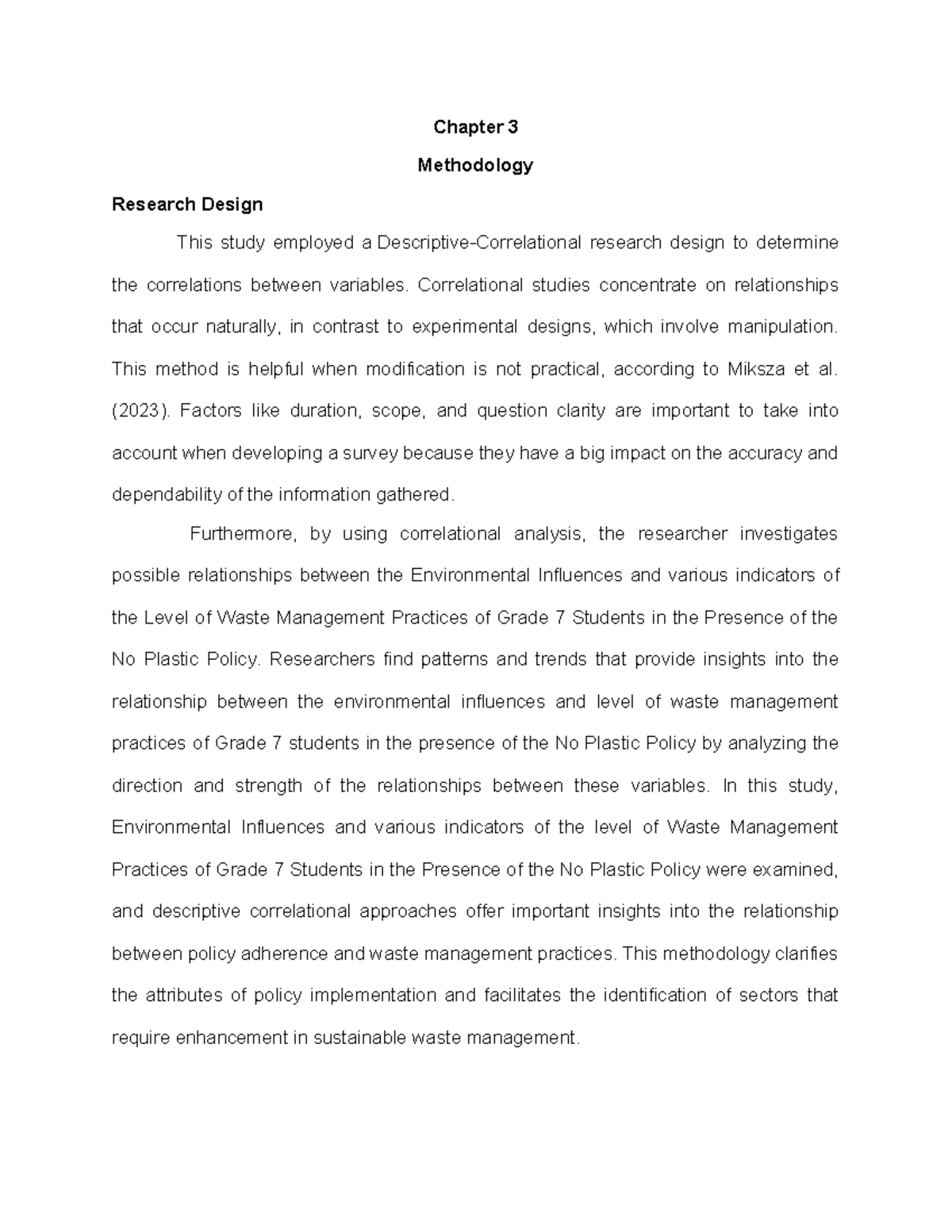 Chapter 3: Methodology & Research Design for Grade 7 Waste Management ...