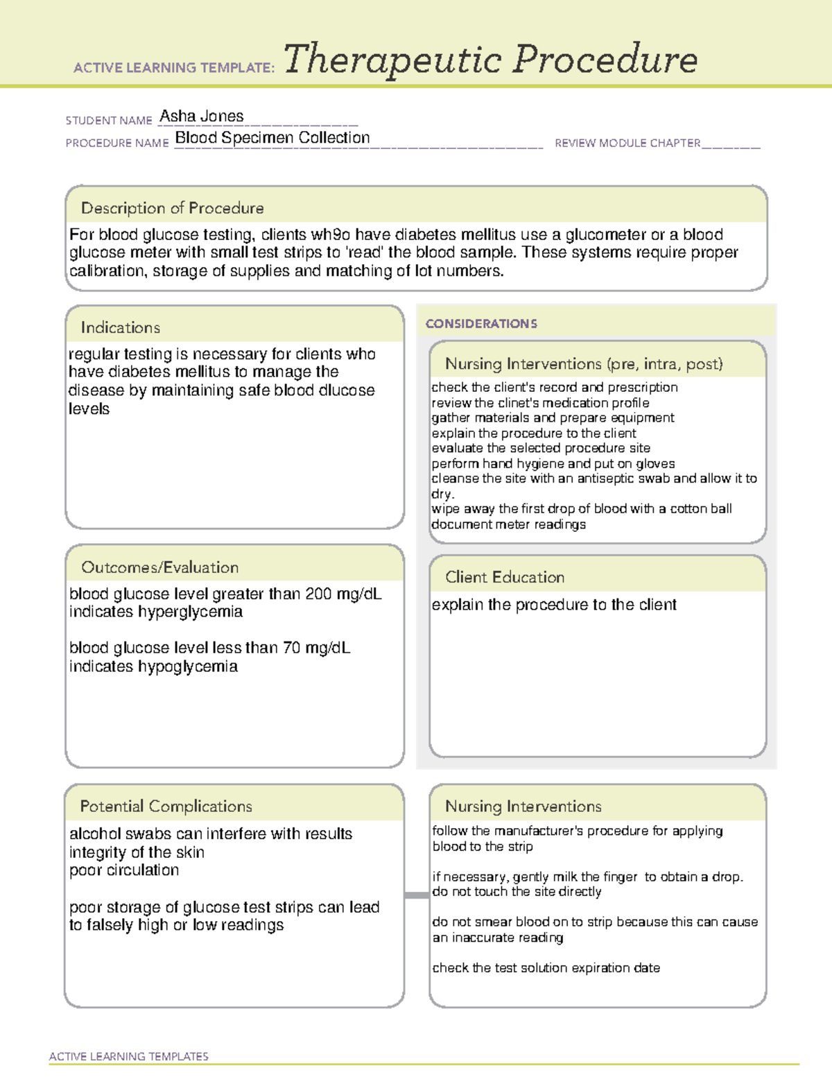 Blood specimen collection - ACTIVE LEARNING TEMPLATES Therapeutic ...