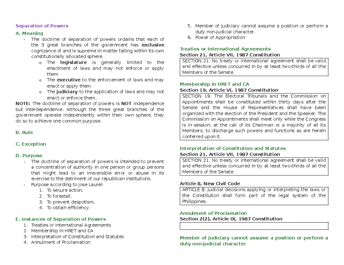 Module 5&6: Separation of Powers and Checks & Balances in Government ...