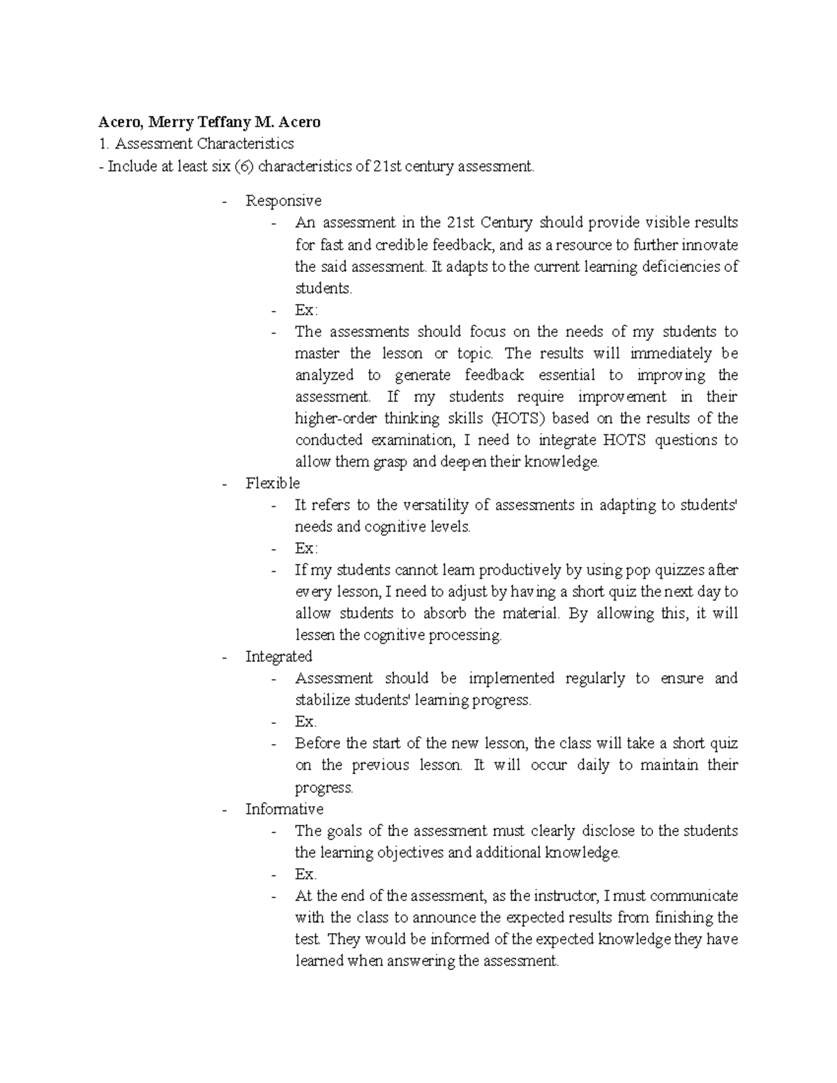 21st Century Assessment Characteristics: A Mind Map Overview - Studocu