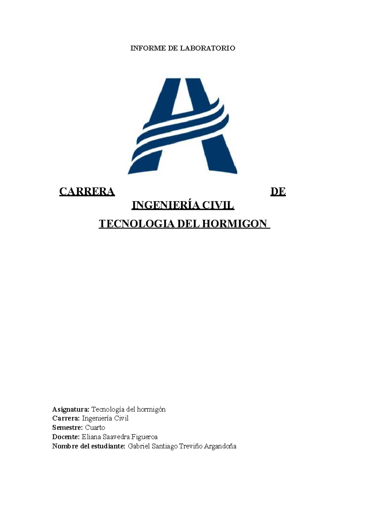 Informe de Cuarteo de Muestras - Tecnología del Hormigón (ING CIV 4to ...