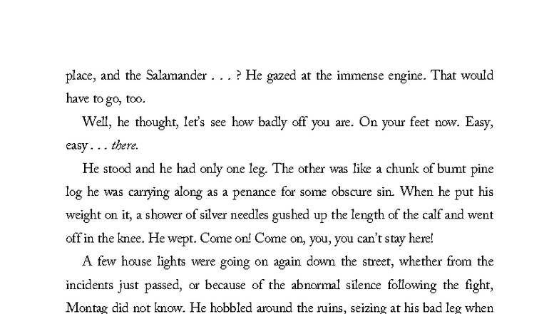 Fahrenheit 451: Key Excerpts from Pages 115-130 Analysis - Studocu