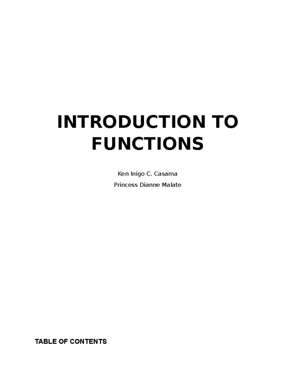 Intro to Functions (MATH 101) - Key Concepts & Representations - Studocu