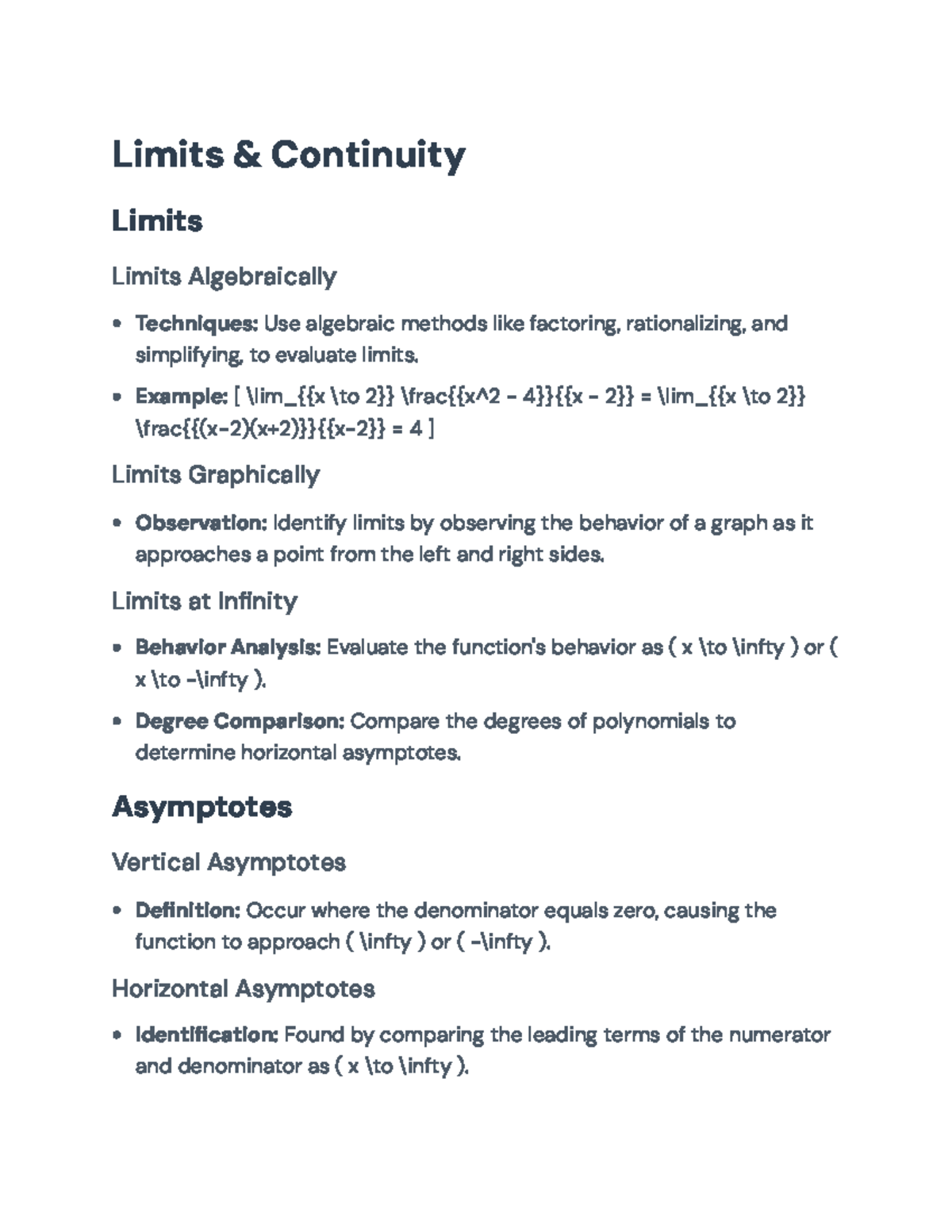 Limits & Continuity: Techniques and Theorems for Understanding Functions - Limits & Continuity ...