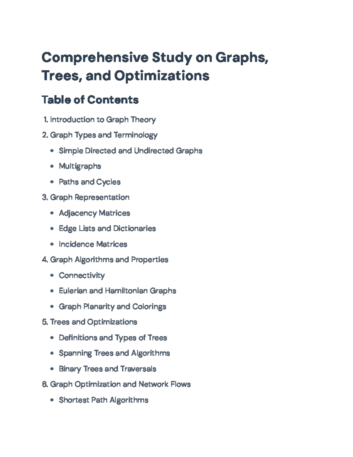 Comprehensive Study on Graph Theory and Optimization Techniques ...