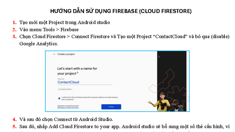 HƯỚNG DẪN SỬ DỤNG FIREBASE TRONG ANDROID STUDIO (CLOUD FIRESTORE) - Studocu