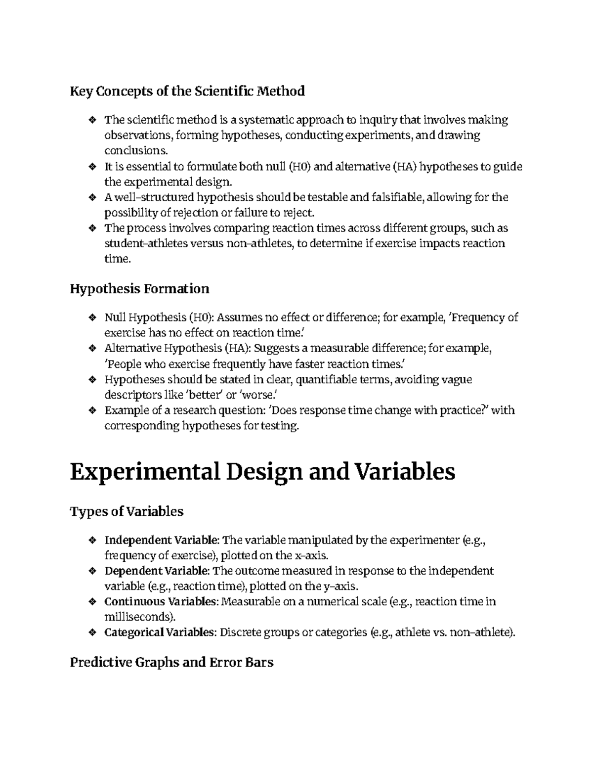 BIO 103 Lab Report: Key Concepts of the Scientific Method and Error ...
