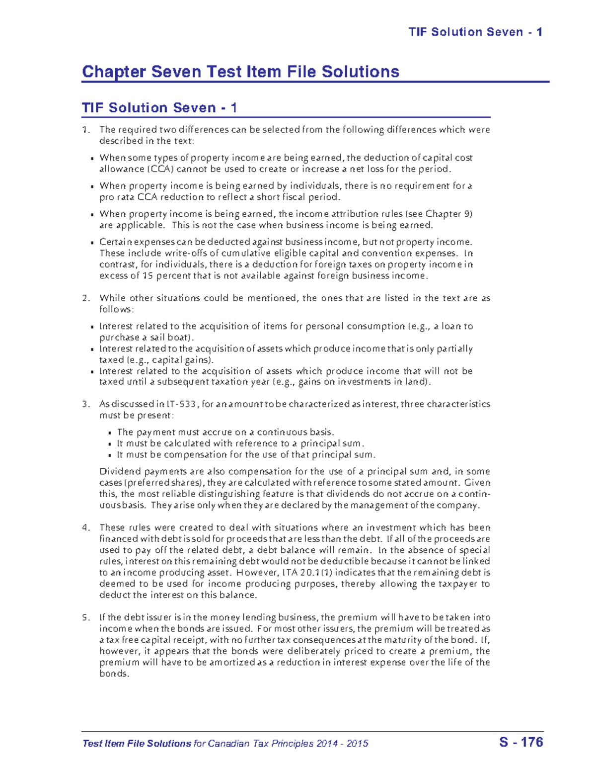 Testbank 2019 - 2020 - Chapter Seven Test Item File Solutions TIF ...