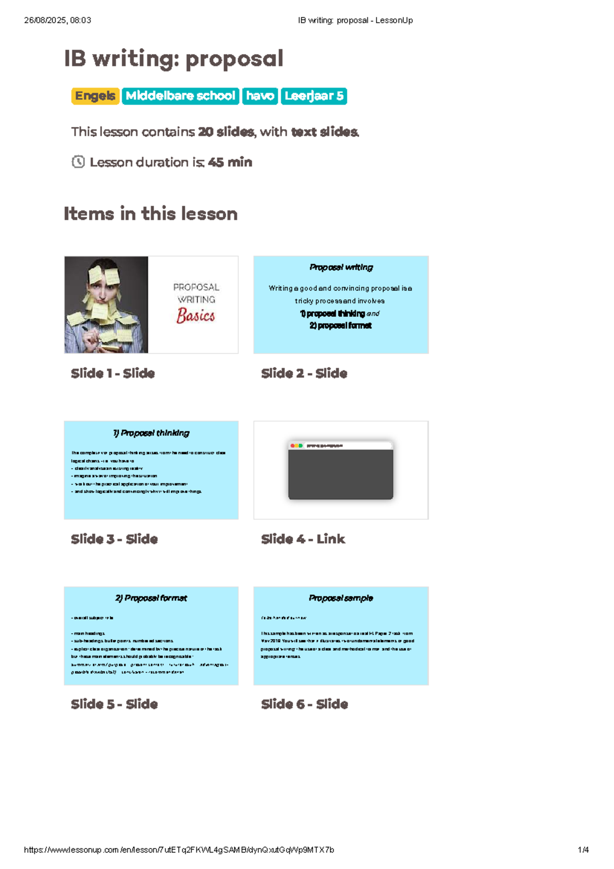 08:03 IB Writing: Proposal Structure & Key Elements Lesson - Studocu