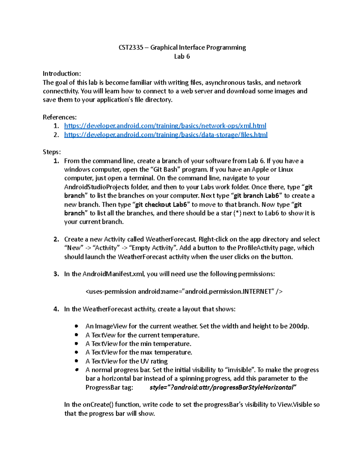 CST2335 Lab Async Task - lab - CST2335 – Graphical Interface ...
