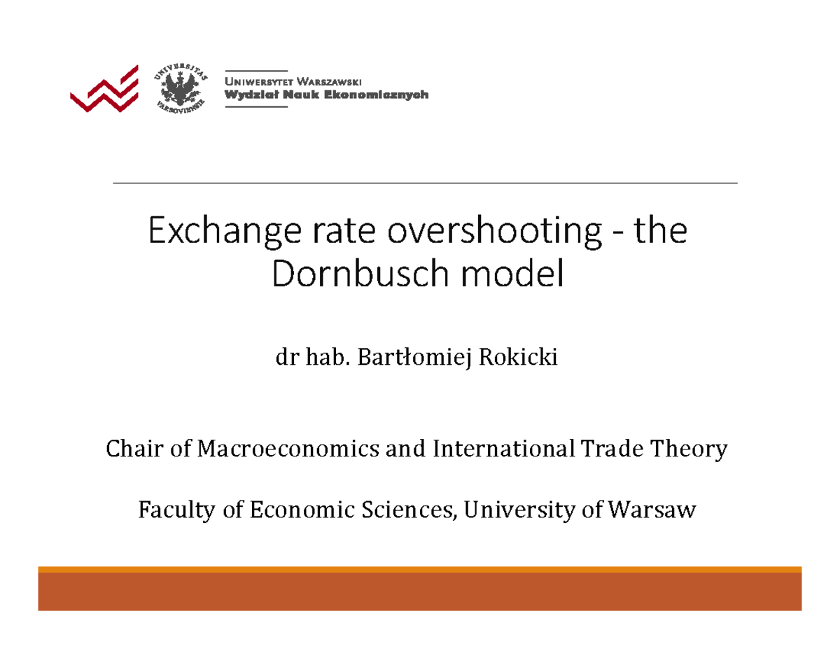 Dornbusch Model Insights: Exchange Rate Overshooting in Macroeconomics ...