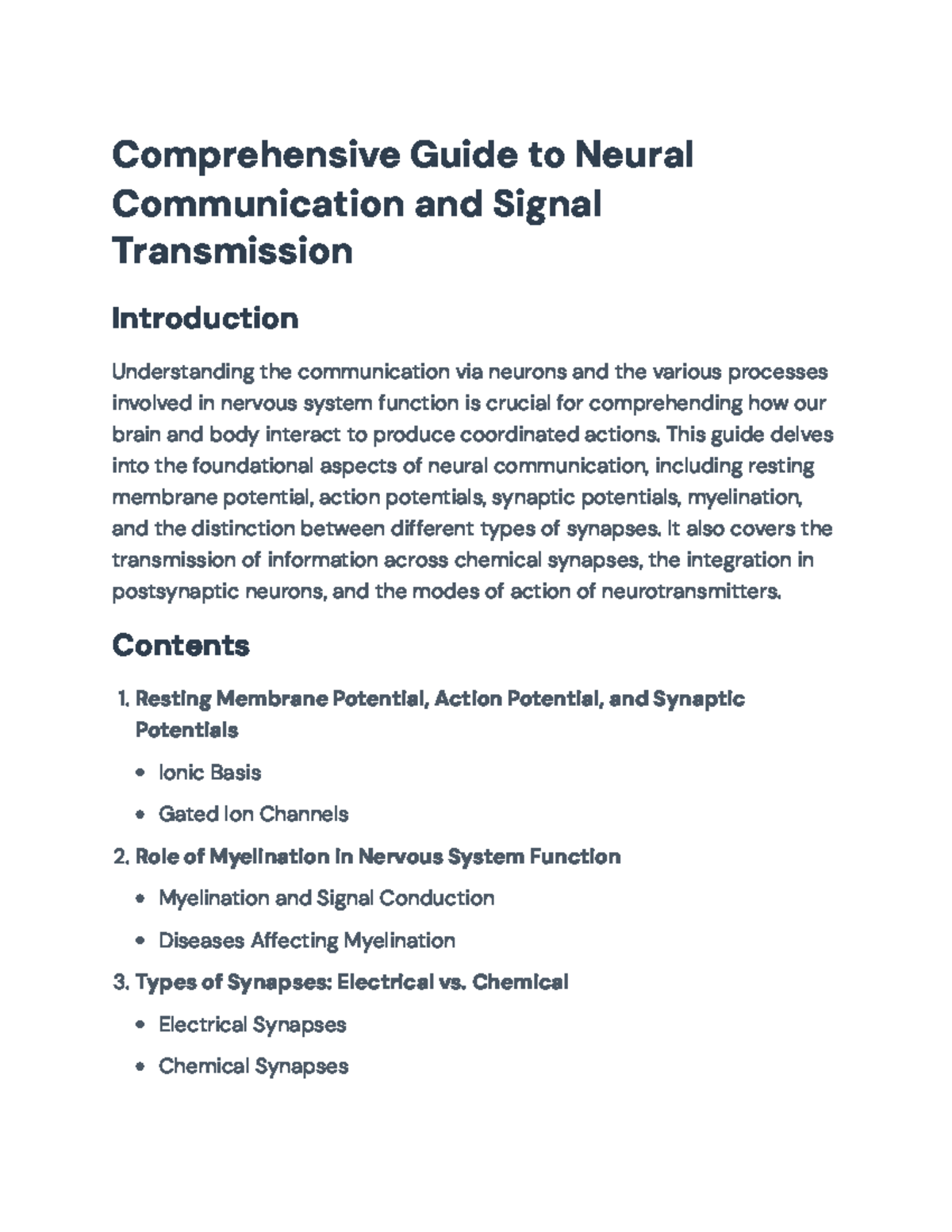Neural Communication and Signal Transmission: A Comprehensive Guide ...