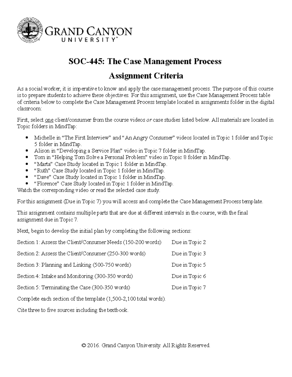 SOC-445: Case Management Process Assignment Guidelines and Criteria ...