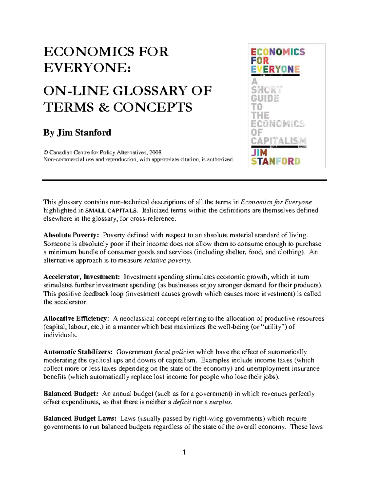 ECON 101: Glossary of Key Economic Terms and Concepts - Studocu
