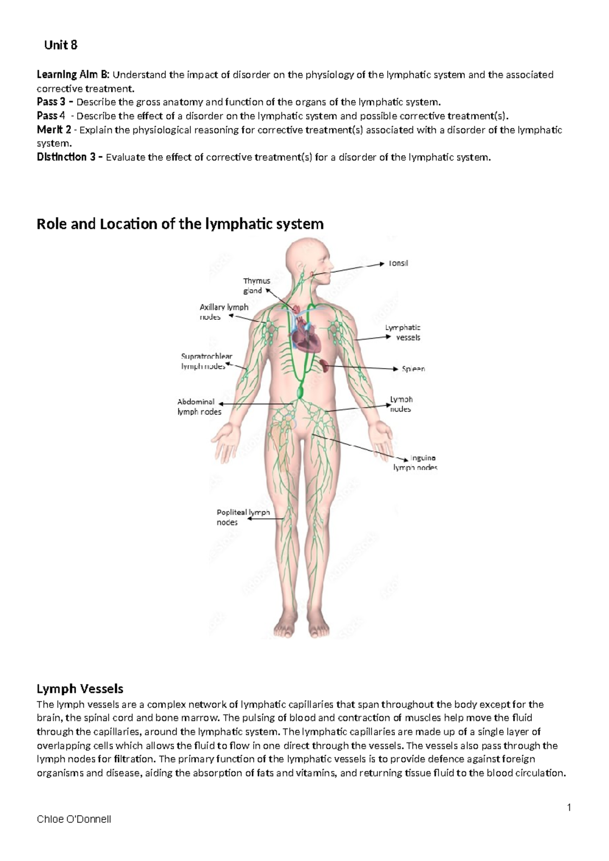 Unit 8 - Lymphatic System Disorder Impacts & Corrective Treatments - Studocu