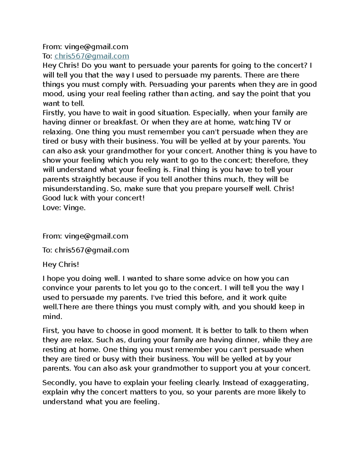 Email Tips for Persuading Parents - RLA - Studocu