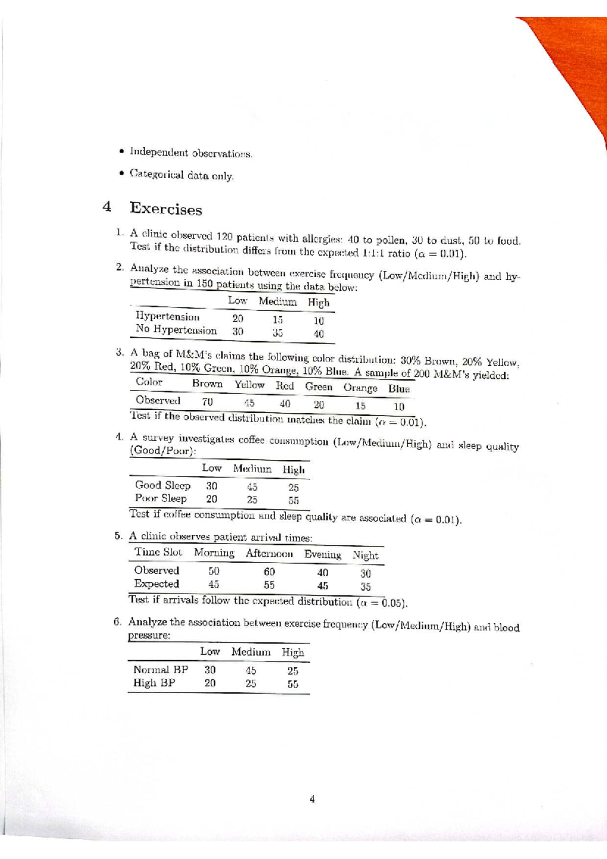 Chi-Square Exercises - Categorical Data Analysis - CHI SQUARE - Studocu