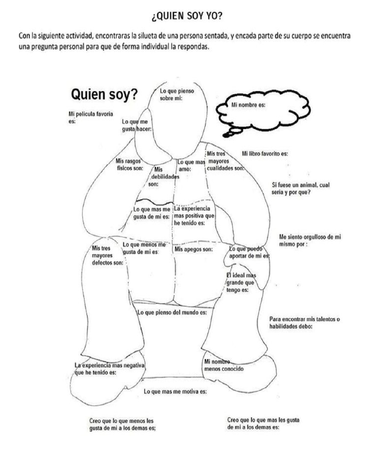 Cuestionario Personal - QUIEN SOY YO - Recursos para Clase - Studocu