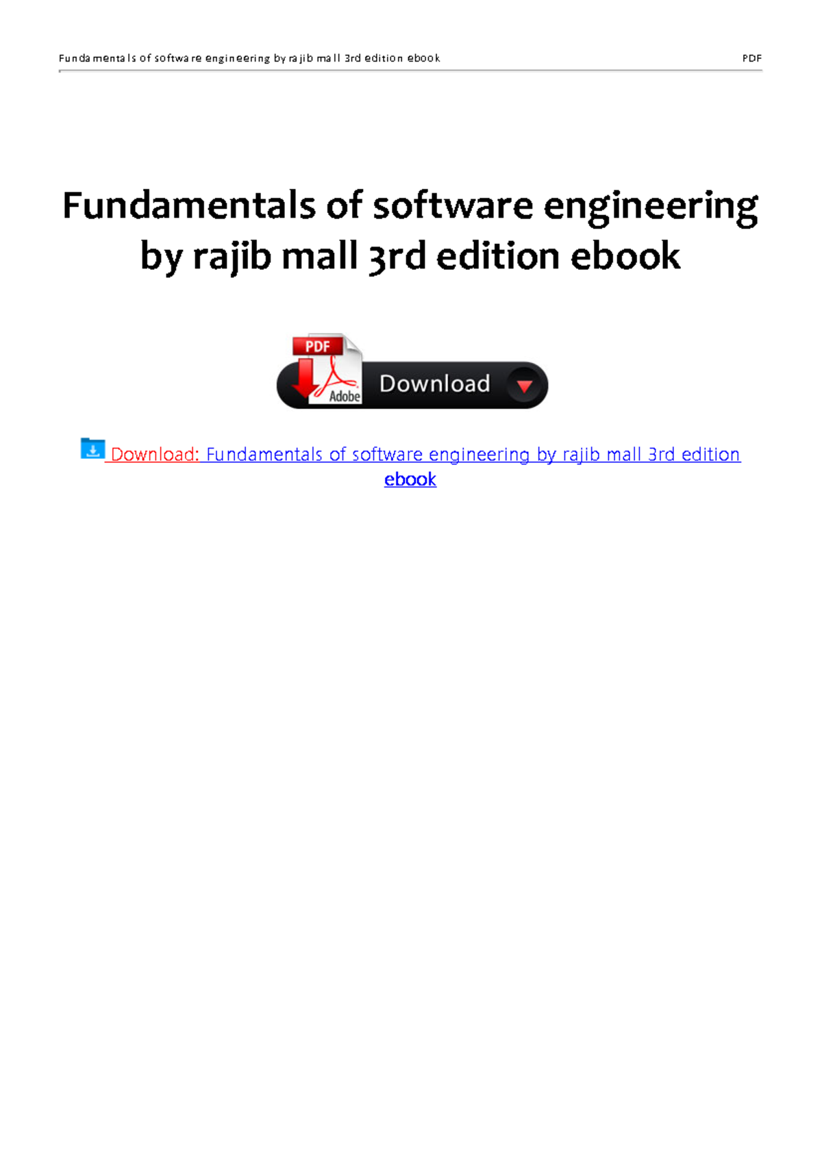 Fundamentals of Software Engineering (3rd Ed.) by Rajib Mall eBook ...