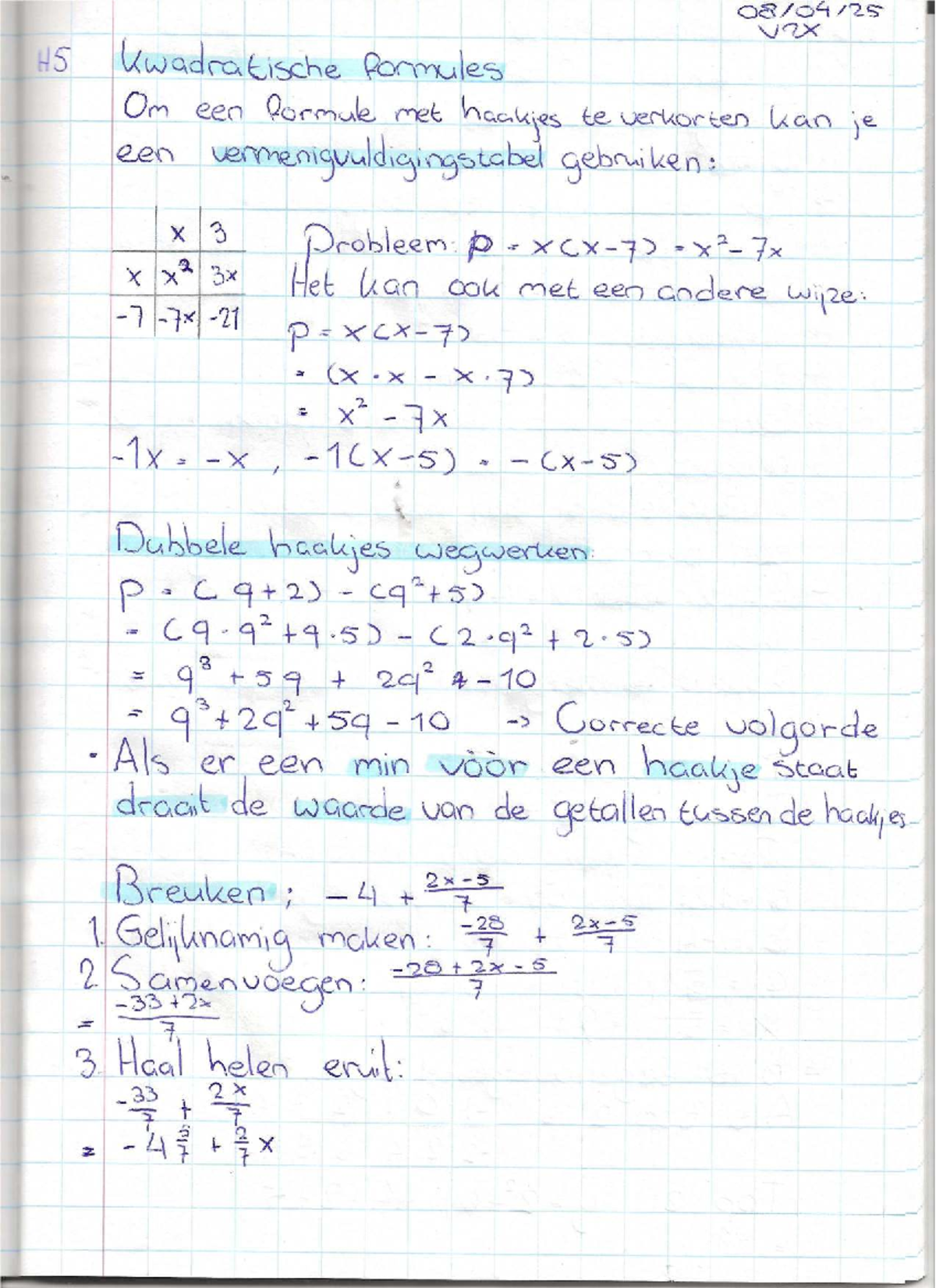H5 Kwadratische Formules: Verkorten en Oplossen van Formules - Studeersnel
