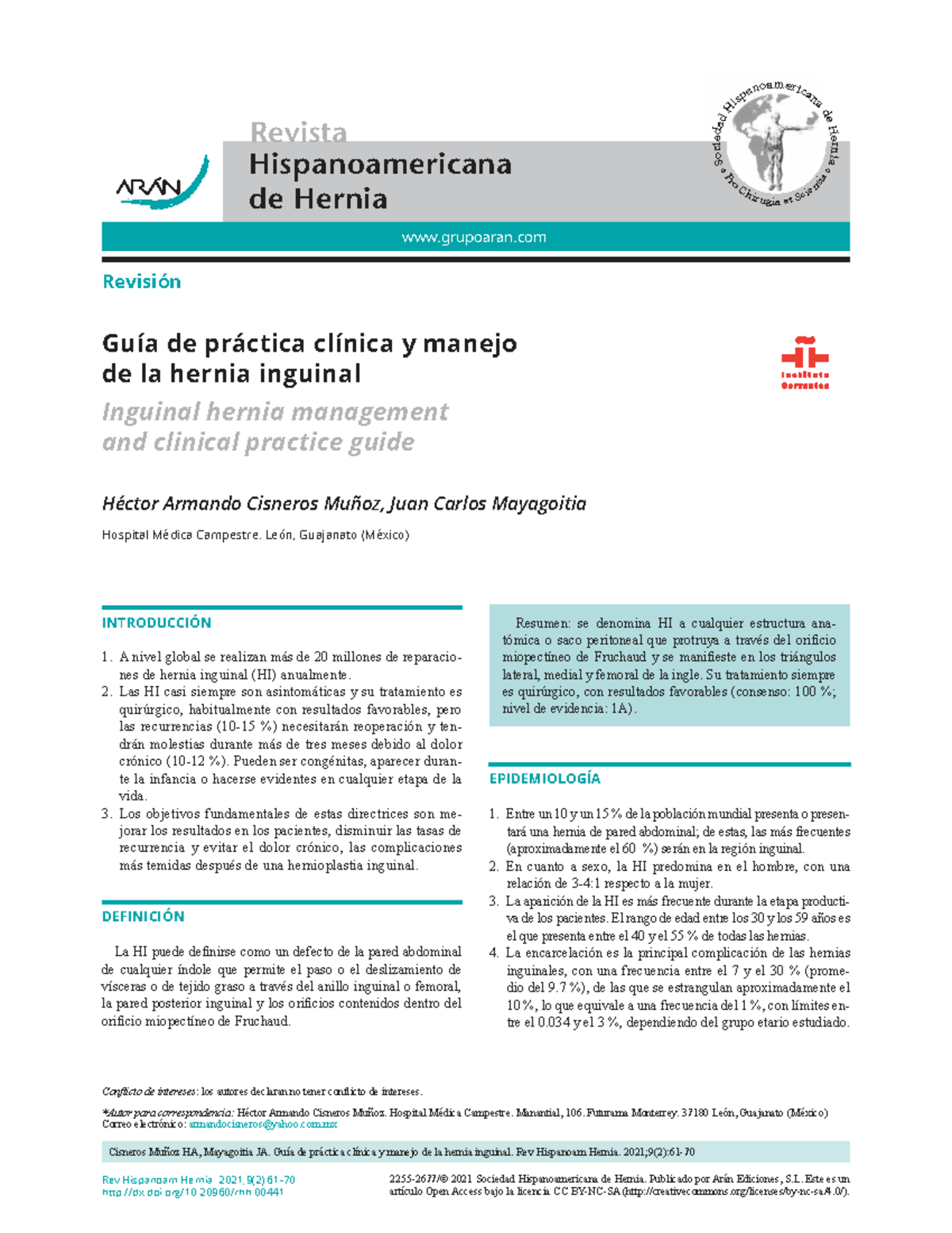 Guía Práctica Clínica sobre Manejo de Hernia Inguinal (HERN-101) - Studocu