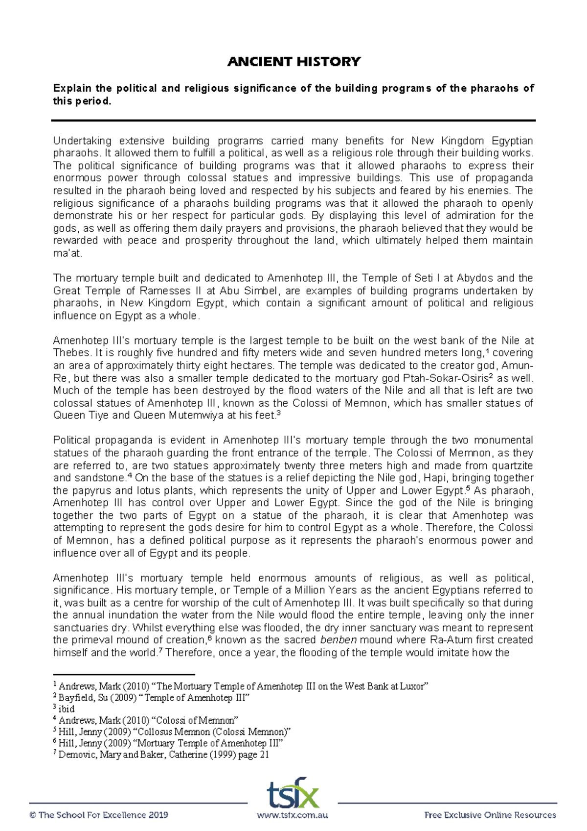 Ancient History Essay - Political & Religious Role of 18th Dynasty ...