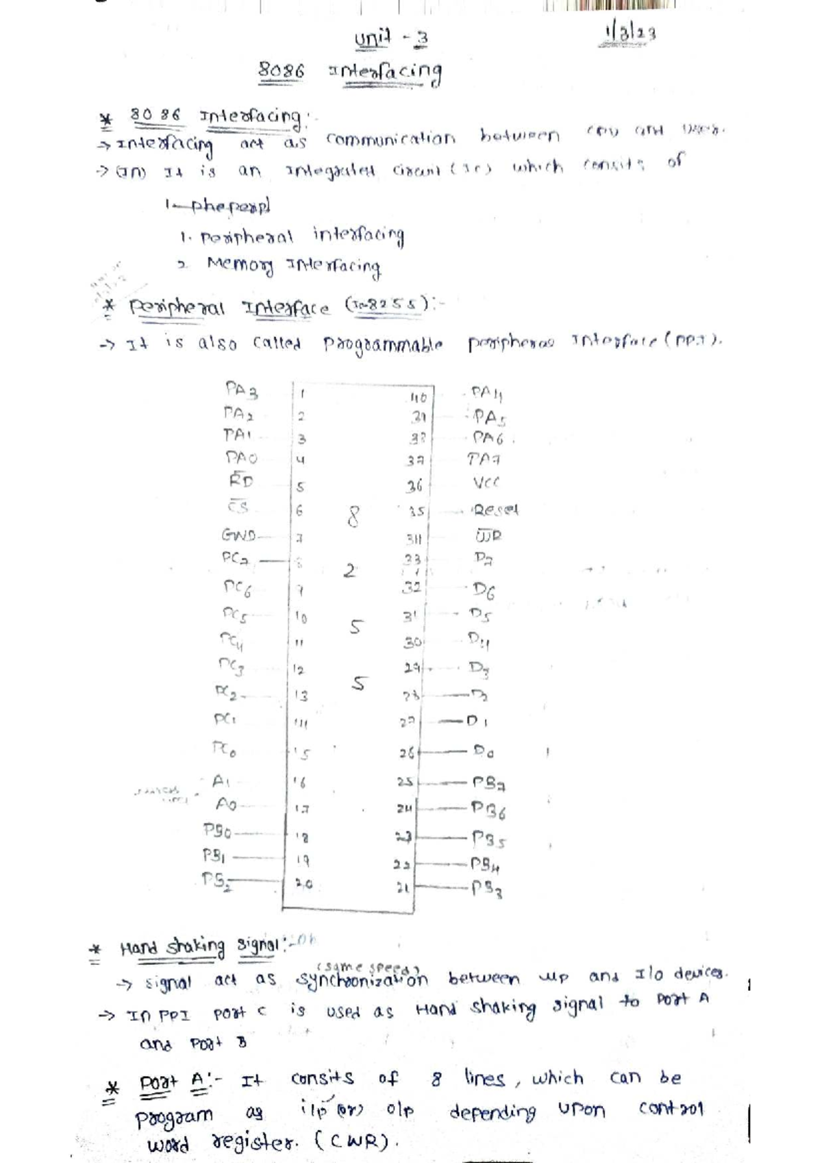 MPMC-UNIT-3: Comprehensive Guide to 8086 Interfacing Techniques - Studocu