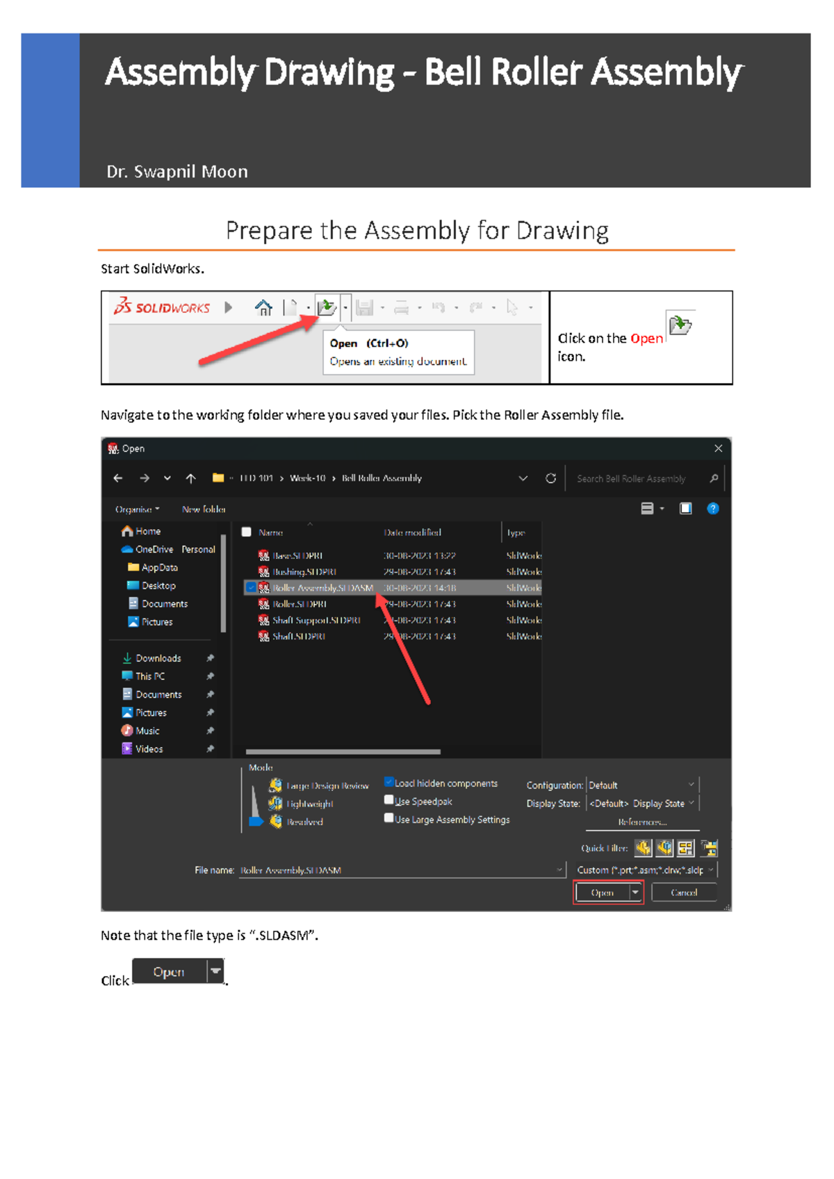 FED101: Roller Assembly Drawing Tutorial with BOM Instructions - Studocu