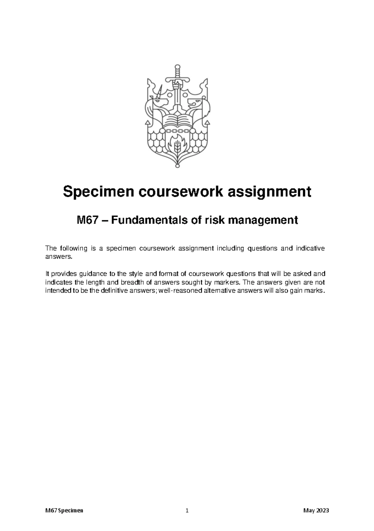 E92 Examination Guide: M92 Insurance Business & Finance (2023-2024 ...