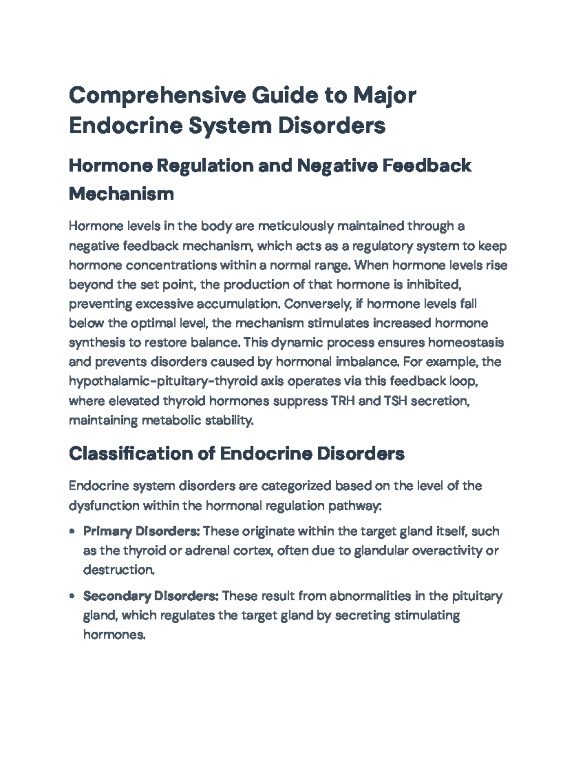 Comprehensive Guide to Endocrine Disorders: Pathophysiology ...