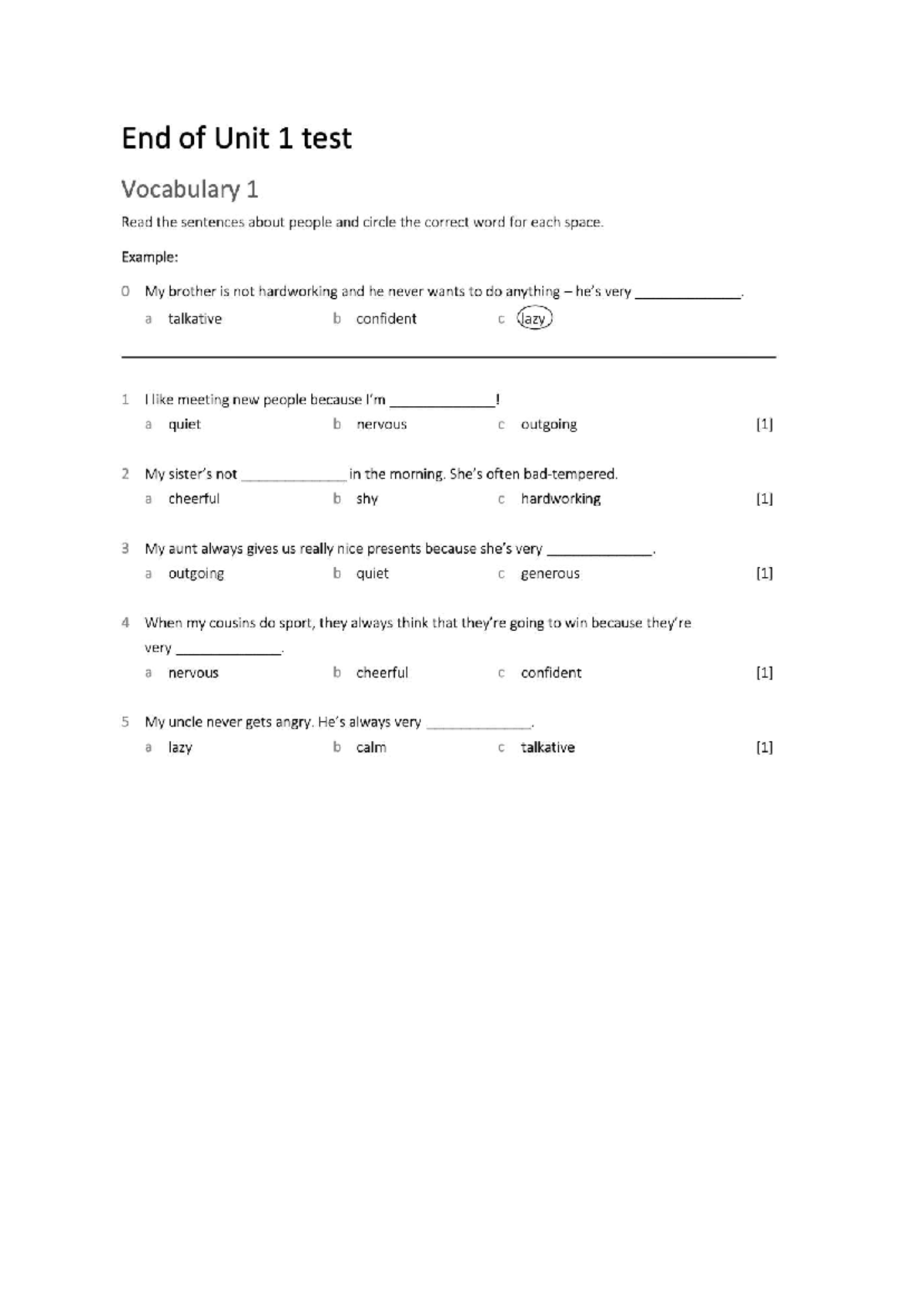 Grammar Exercises for Unit 1 - Stage 5 Activities - Studocu